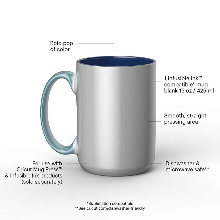 Beveled Ceramic Mug Blank - 15 oz/425 ml (1 ct) | Cricut Shop