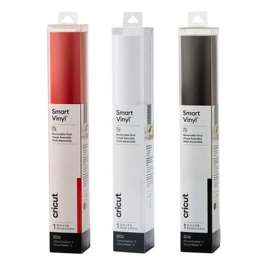 Red - White - Black Cricut Smart Vinyl Removable Sampler - 3 ft