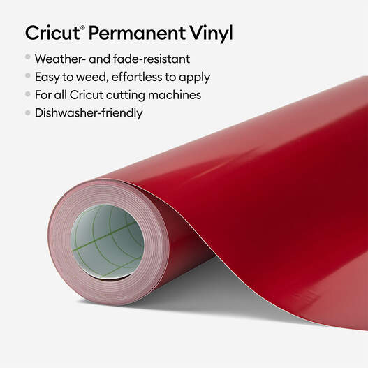 Dark Red Cricut Permanent (15 ft) Vinyl - Adhesive Vinyl