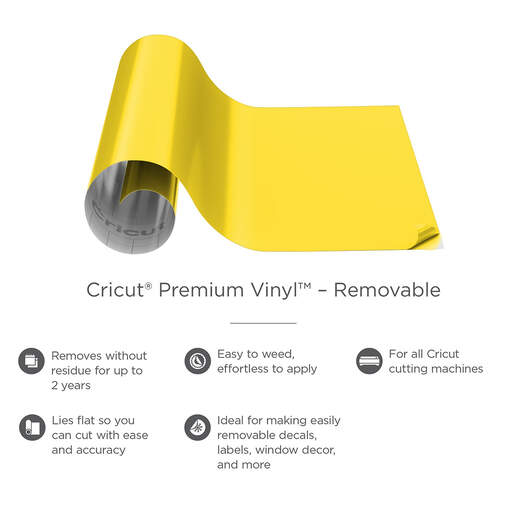 Bright Yellow Cricut Premium Removable Vinyl