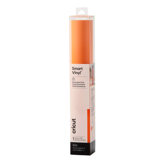 Orange Cricut Smart Vinyl – Permanent Adhesive Roll (3 ft)