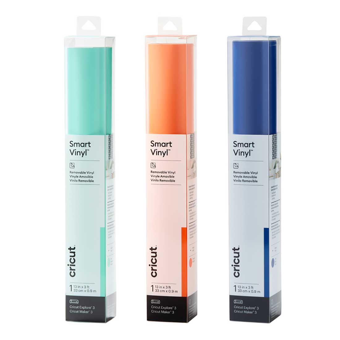 Orange - Blue - Mint Cricut Smart Vinyl Removable Sampler - 3 ft