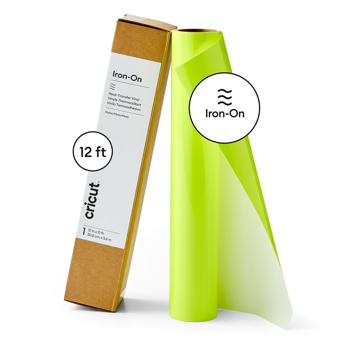 Neon-Yellow Cricut 12 ft Iron-On Heat Transfer Vinyl (HTV)
