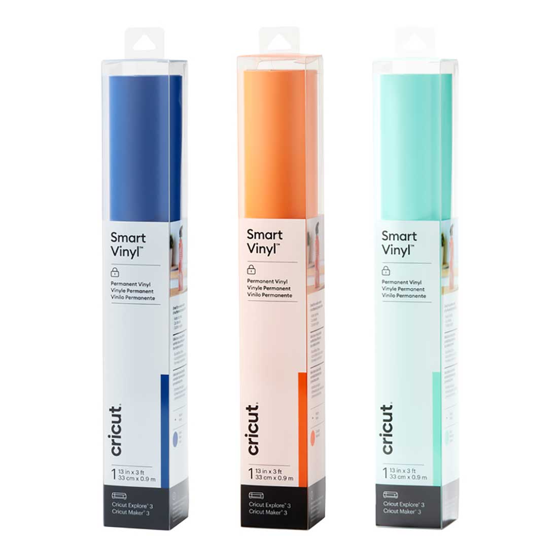 Orange - Blue - Mint Cricut Smart Vinyl Sampler - 3 ft Permanent