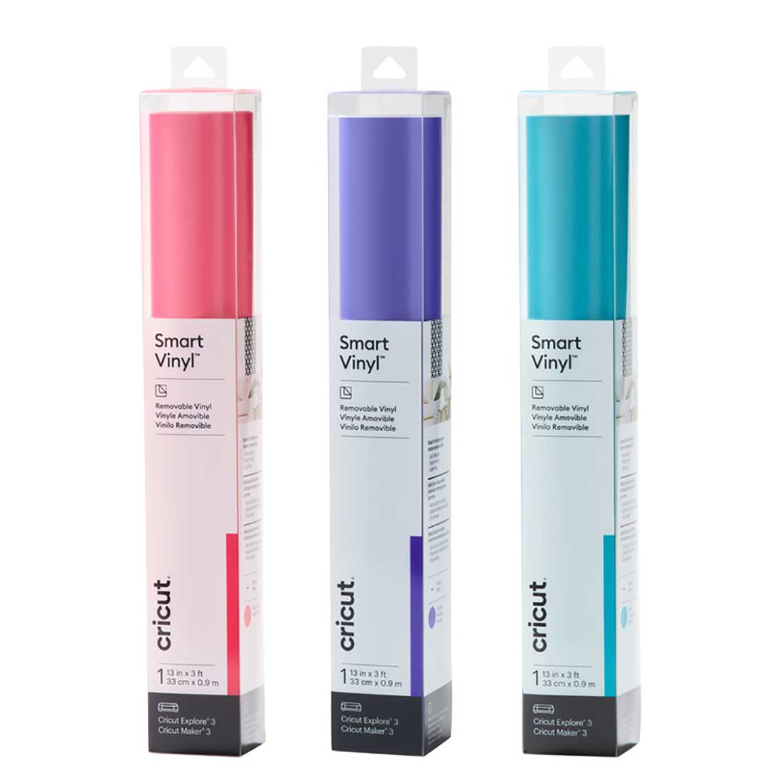 Aqua - Party Pink - Purple Cricut Smart Vinyl Removable Sampler